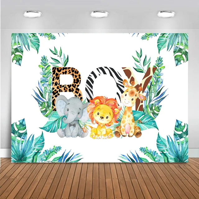 Blue Safari Baby Shower Background Blue Jungle Baby Shower Invite:
