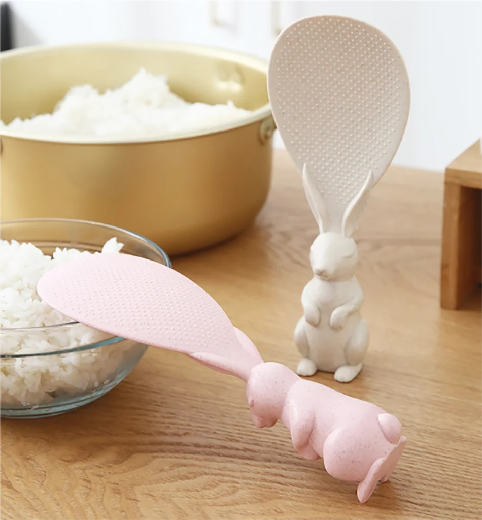 2 Colors Cartoon The Rabbit Spoon Non Stick Rice Paddle Ladle Lovely ...