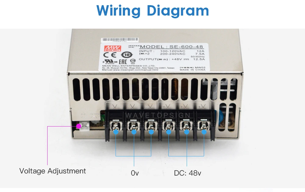 MeanWell Switch Power Supply SE-600-48 600w 48v 12.5A for CO2 Laser M ...