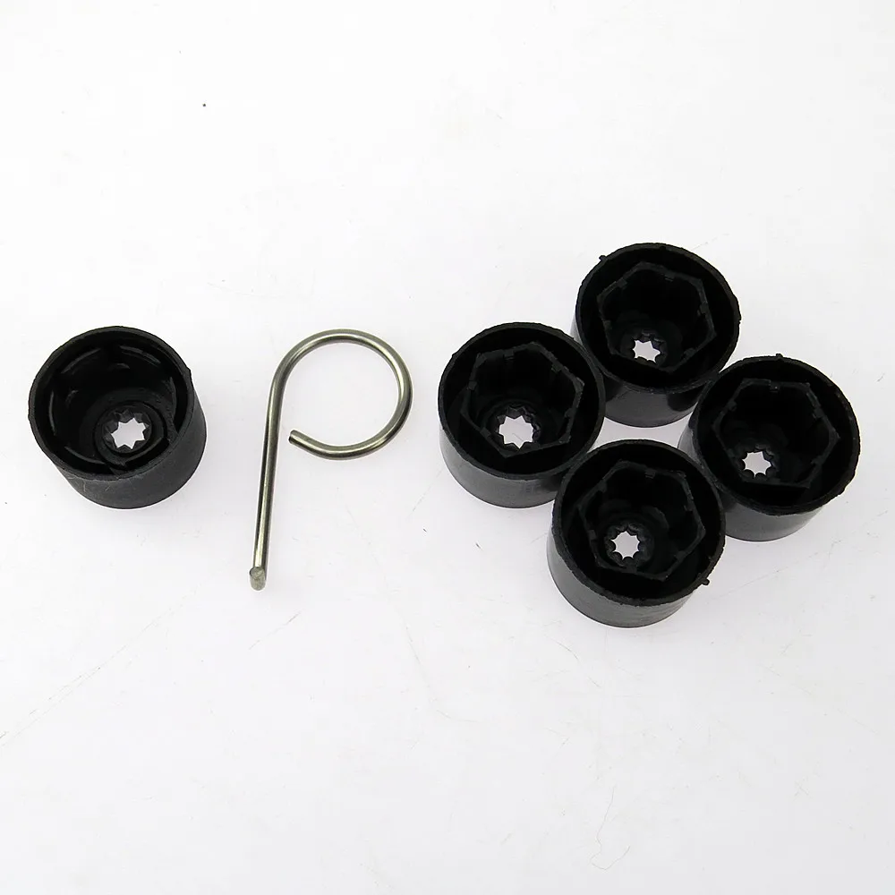 SCJYRXS 5 Pcs Chrome Wheel Lug Nut Cover Bolt Caps+Retractor Removal ...