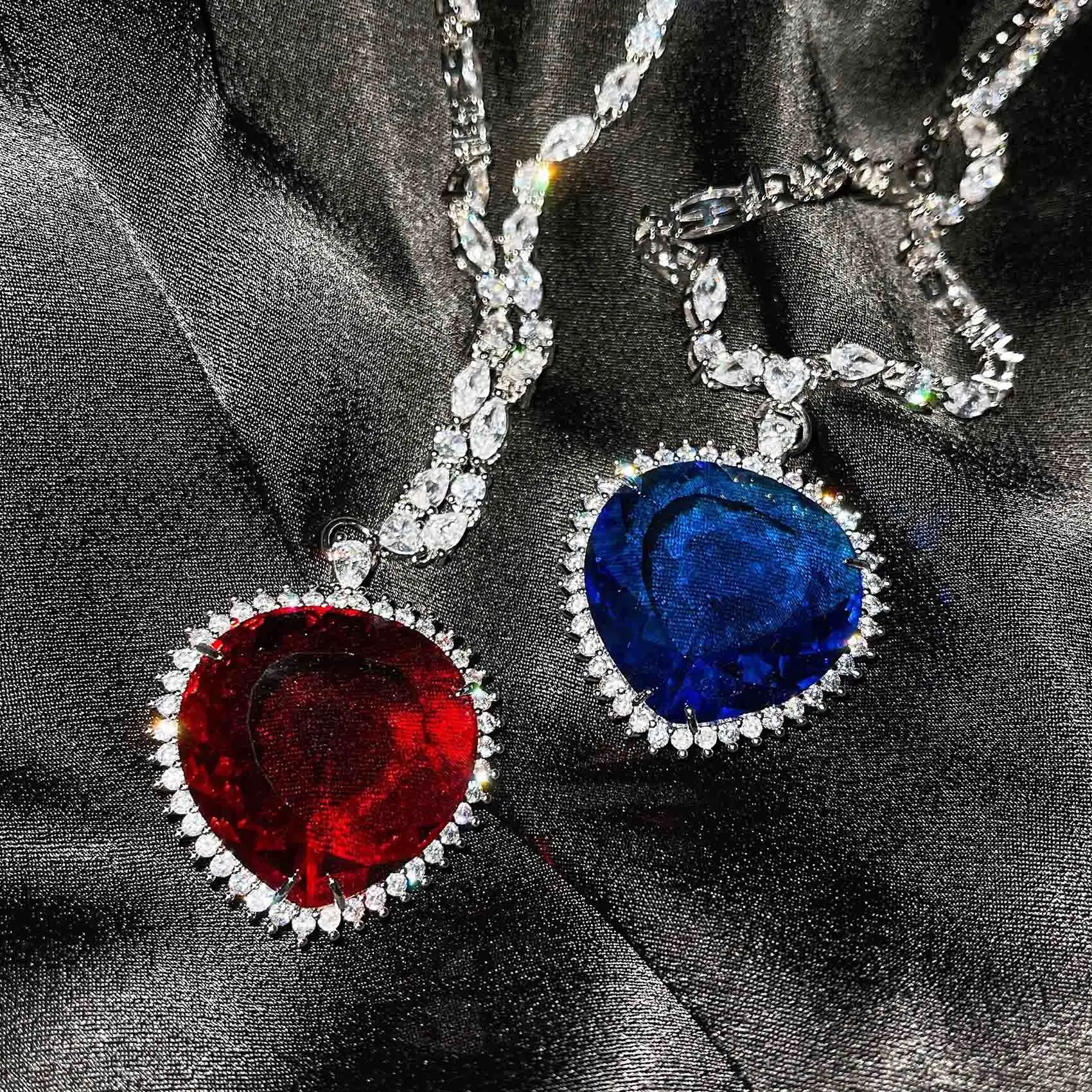 Blue-Red-TITANIC-Heart-of-the-Ocean-Necklaces-for-Women-Romantic ...