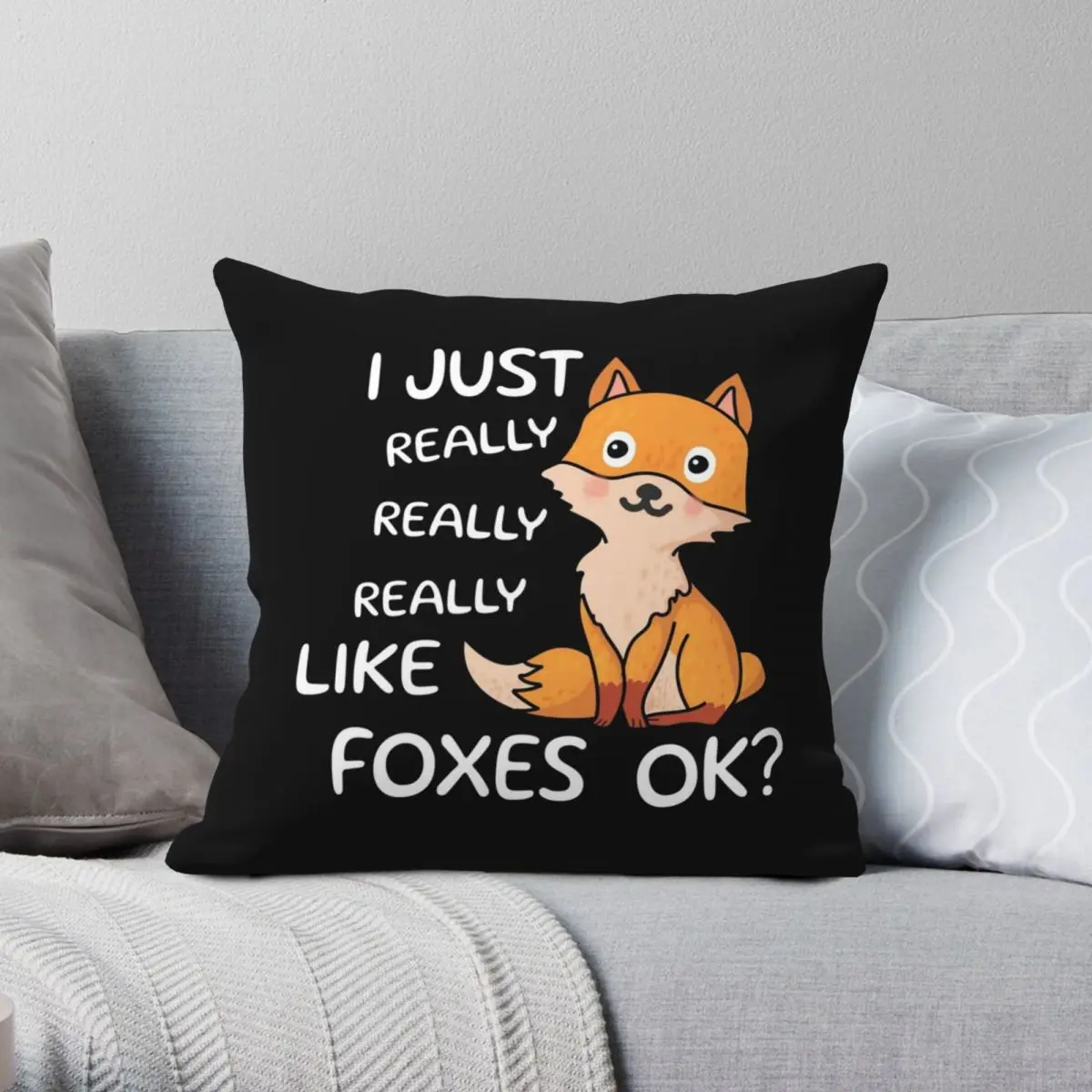 I-Just-Really-Like-Foxes-Square-Pillowcase-Polyester-Linen-Velvet ...