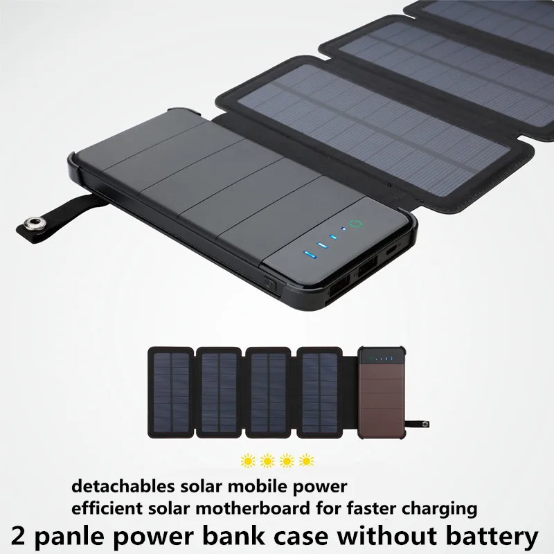Diy Solar Charger Foldable Power Bank Case Waterproof Detachable ...
