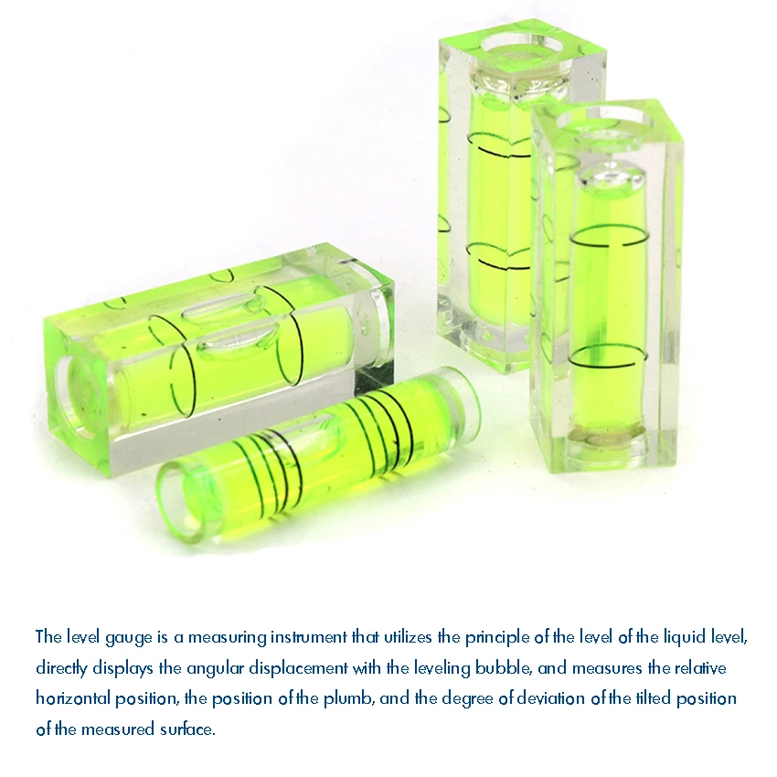 5PCS/Lot Cylindrical / Square Plastic Bubble Spirit Level Vials, 9.5x39 ...