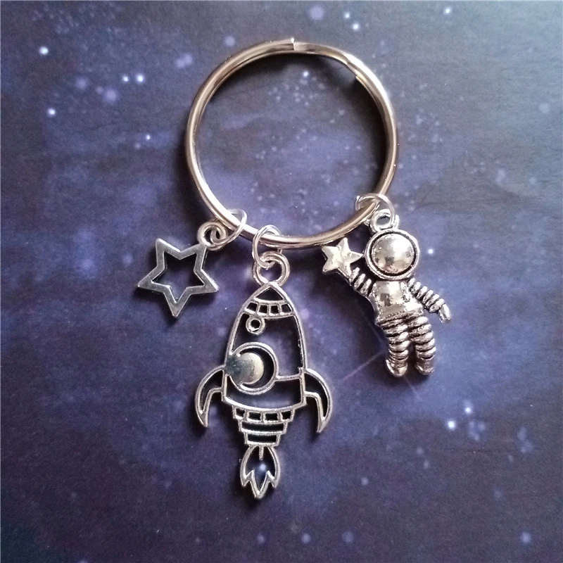 Rocket Keychain, Astronaut Keychain With Star, Astronaut Jewelry ...