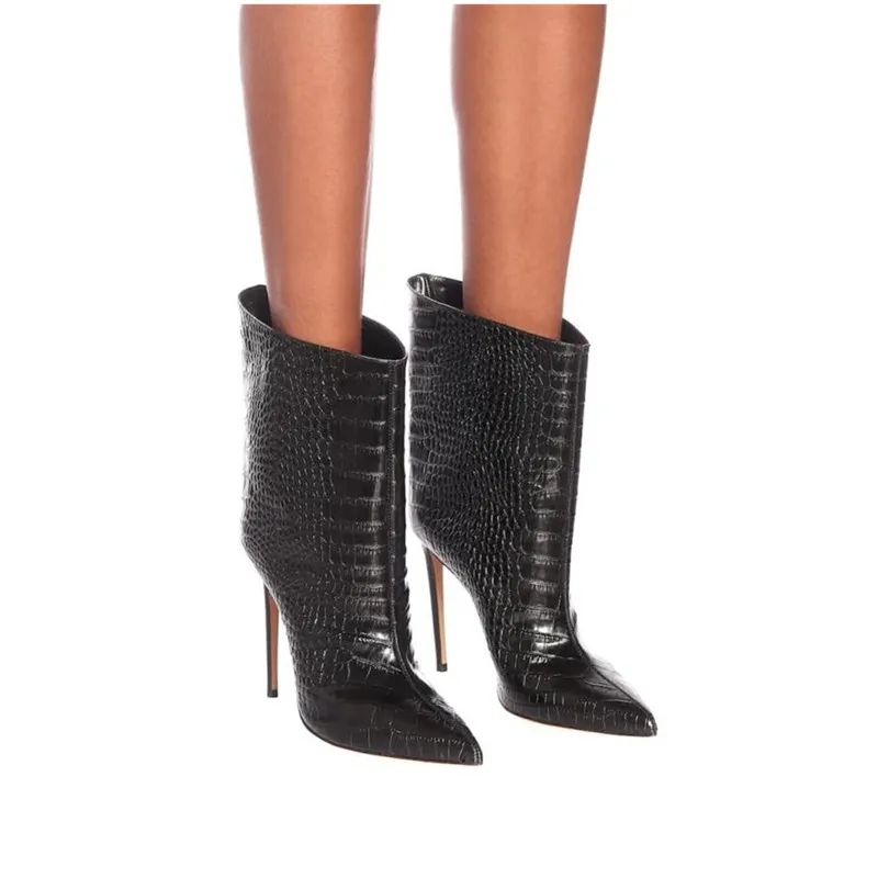 2021-New-Brand-Women-Boots-Fashion-Super-High-Heels-Ankle-Boots-Faux ...