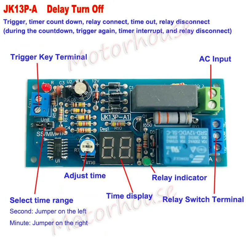 Business And Industrie Ac220v 230v Trigger Control Delay Time Switch Turn Off Board Timing Relay