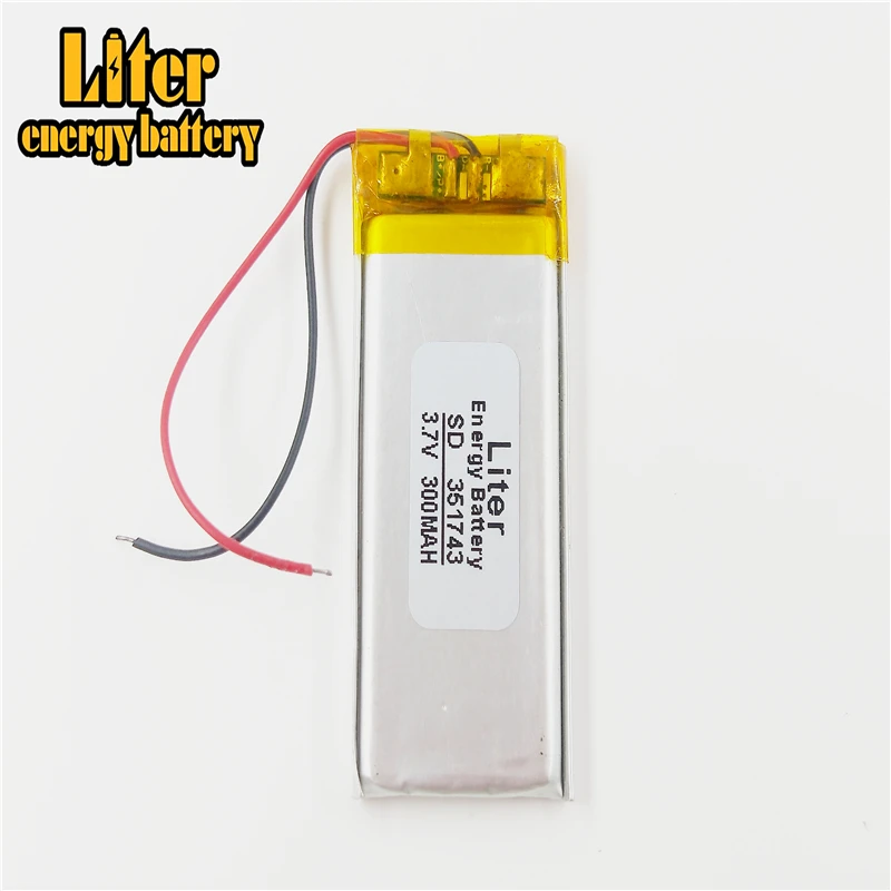 3.7V 300mAh 351743 Rechargeable li Polymer Li-ion Battery For Sony MP3 ...