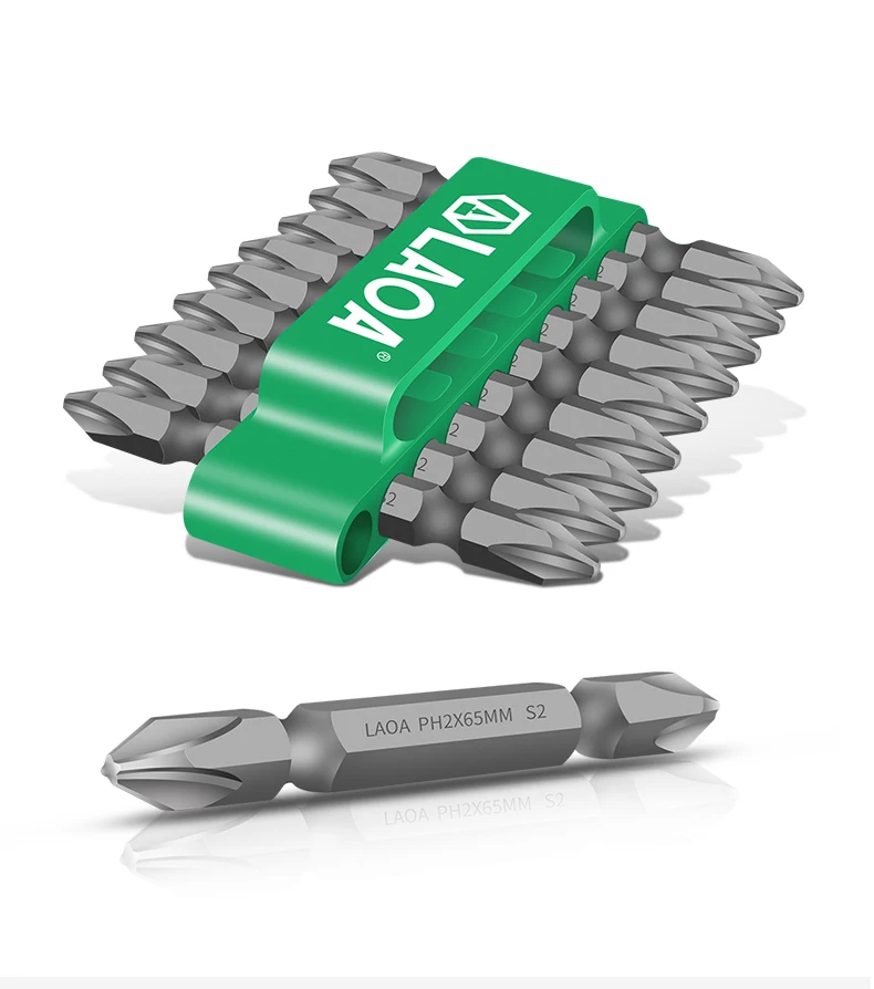 LAOA 10PCS 1/4" Strong Magnetism Phillips Screwdriver bit Ph2 65mm Two ...