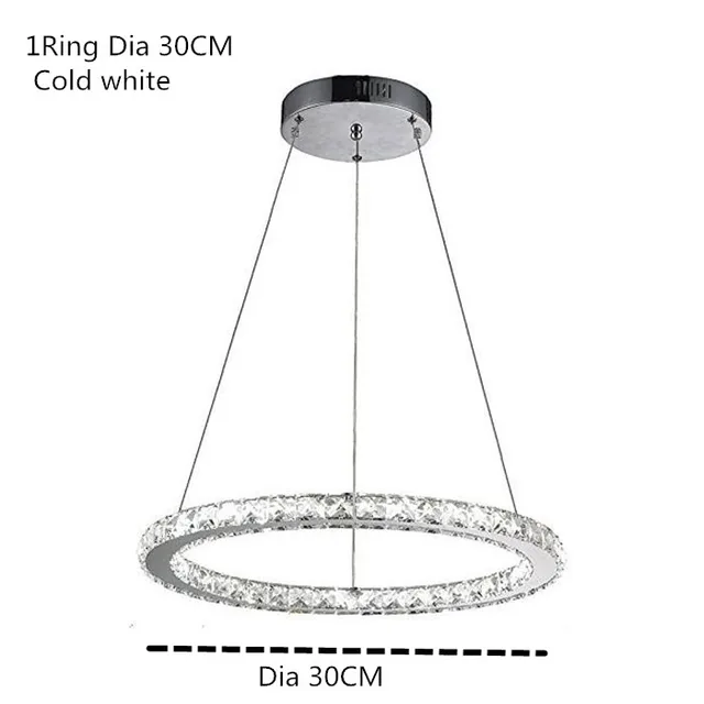Luxury Large 5 Rings Led Round Crystal Chandelier light Spiral Pendant ...