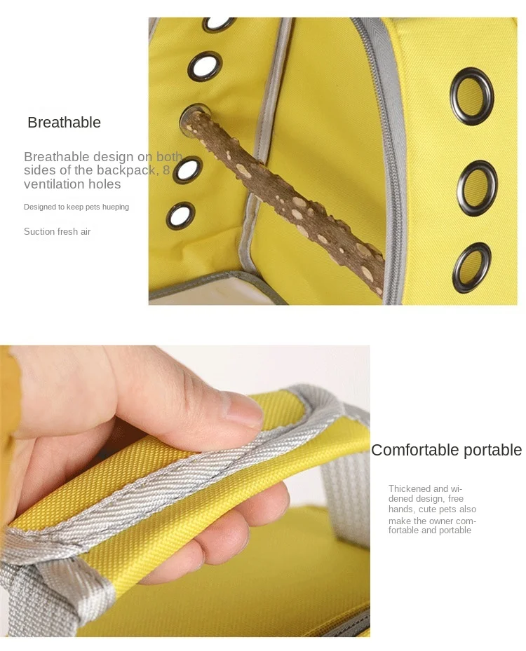 Pet Parrots Outing Backpack Transparent Bird Cage Large Portable Cabin ...