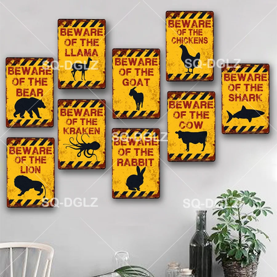 [SQ-DGLZ] Warning Sign Vintage Metal Plaque Plate Decor For Door ...