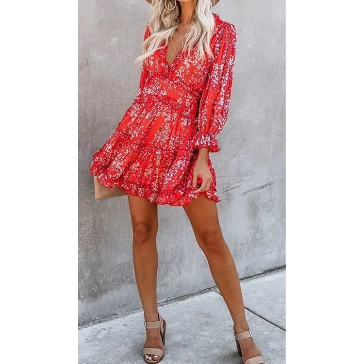 Sexy Back Cut Out Floral Chiffon Dress Bohemian Women Romantic Boho ...