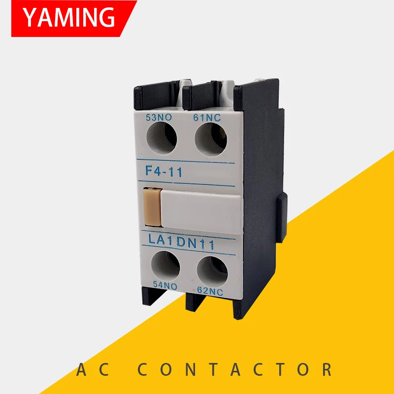 F4 11 Auxiliary contact CJX2 AC contactor supporting LA1 DN11 1NO+1NC auxiliary contact block ...