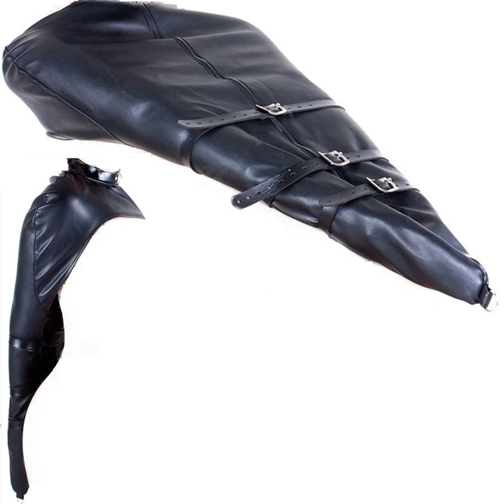 Female Sofe Leather Bondage Arm Binder Wi Zipper Bondage Back Binding ...