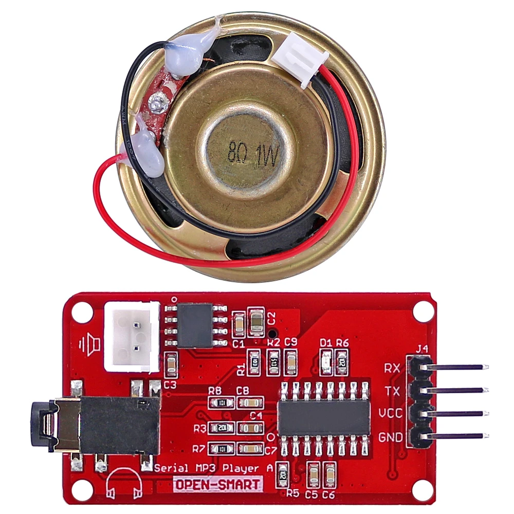 Uart Serial Mp3 Music Player Module With 1w Speaker Onboard Monaural ...