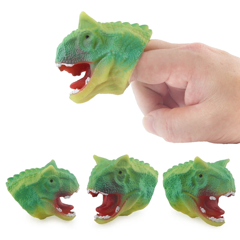 Dinosaur Head Finger Puppets Animal Finger Cartoon Theater Soft Doll ...