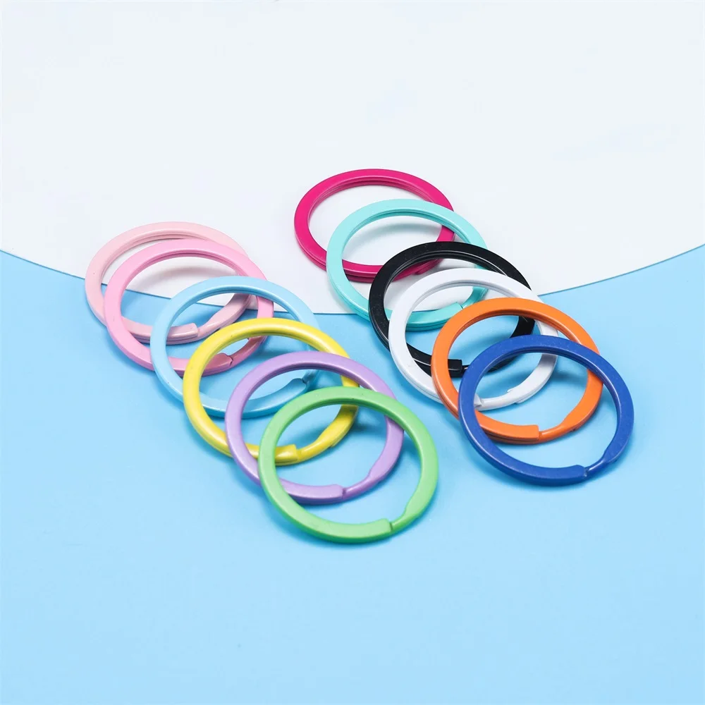 10pc-lot-30mm-Round-DIY-Metal-Key-Holder-Split-Rings-Unisex-Keyring ...