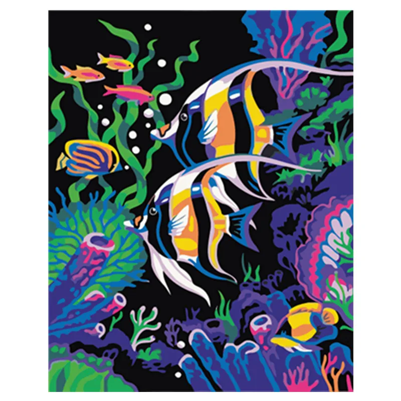 Benzersiz-resim-dijital-Diy-karikat-r-bal-k-boyama-tuval-zerine-say-lar ...