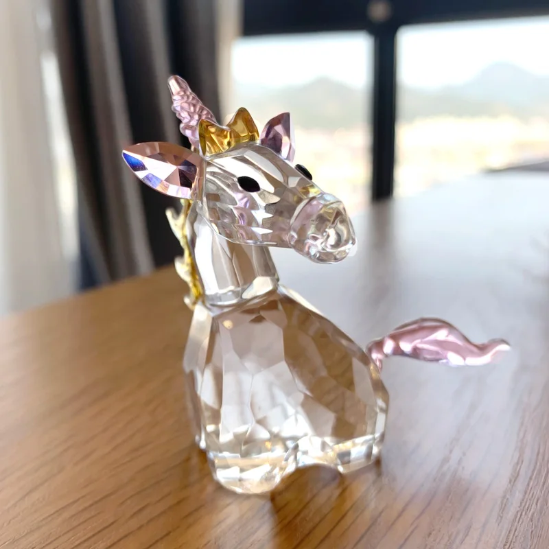 Crystal Lucky Angel Horse Crystal Horse Figurines Ornament Glass Animal ...