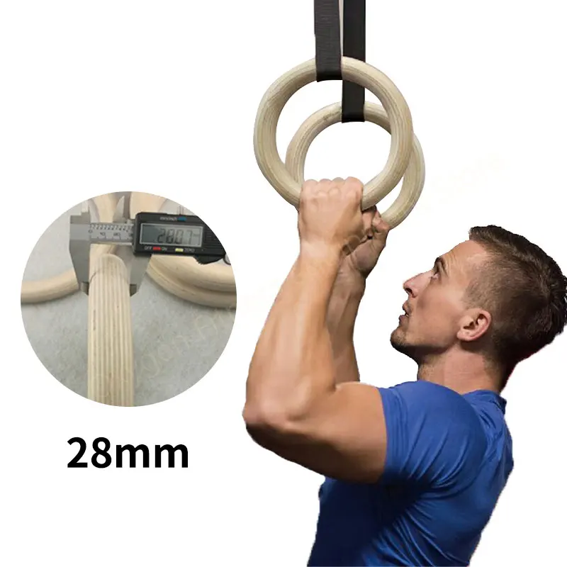28mm-Birch-Gymnastics-Rings-With-Adjustable-4m-Straps-Max-Load-350kg ...