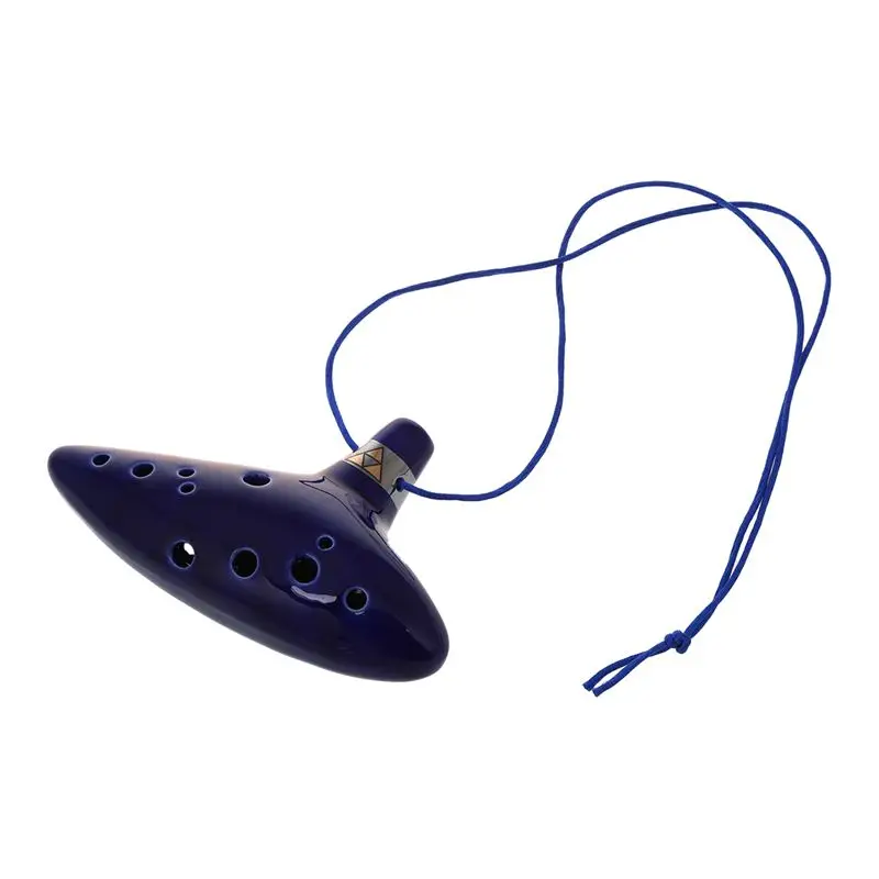 12 Hole Ocarina Ceramic Alto C Legend of Zelda Ocarina Flute Blue ...