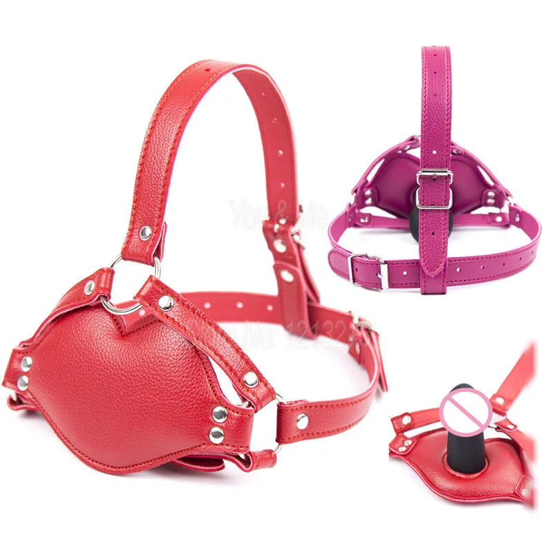 Bondage-Open-Mund-Dildo-Gag-Zur-ckhaltung-Erotische-Einstellbare-Kopf-Maske-Harness-Sex ...