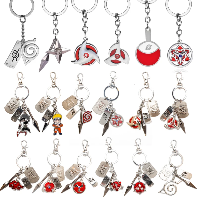 21 Styles Keychain Anime Trinket Akatsuki Red Cloud Keyrings Car Bags ...