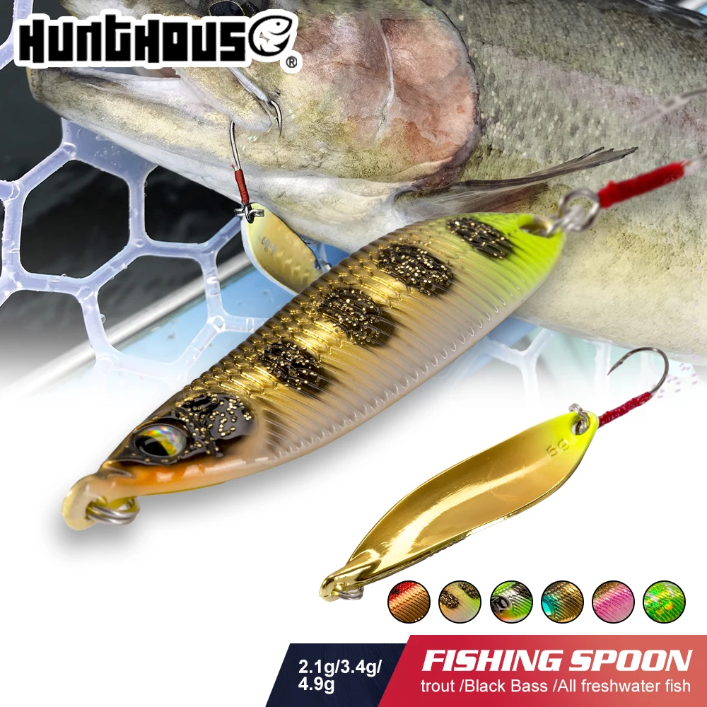 Hunthouse Small Metal Jig Spoon Fishing Lure Spinners Slow Sinking Hard ...