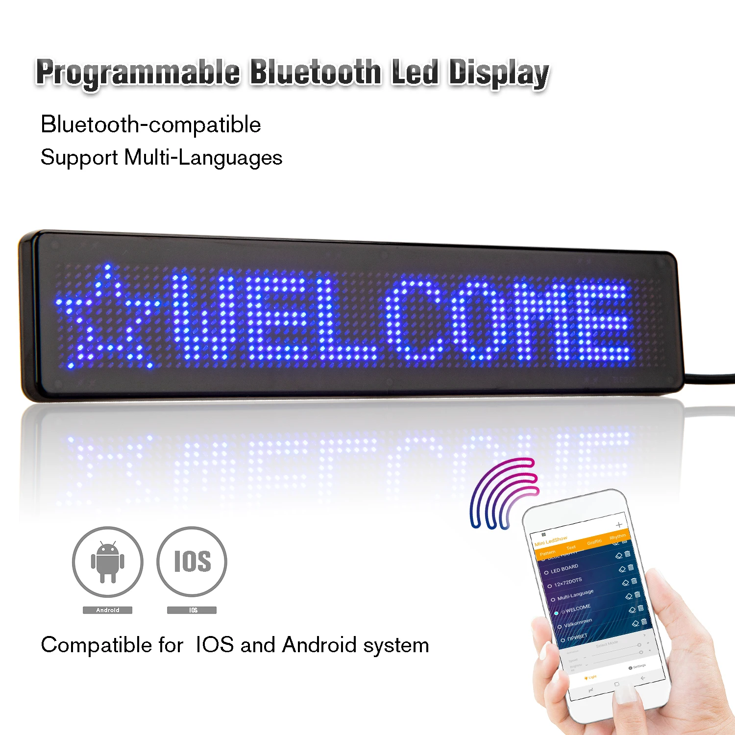 Bluetooth-compatible Mini Led Car Sign Smd Programmable Scrolling ...