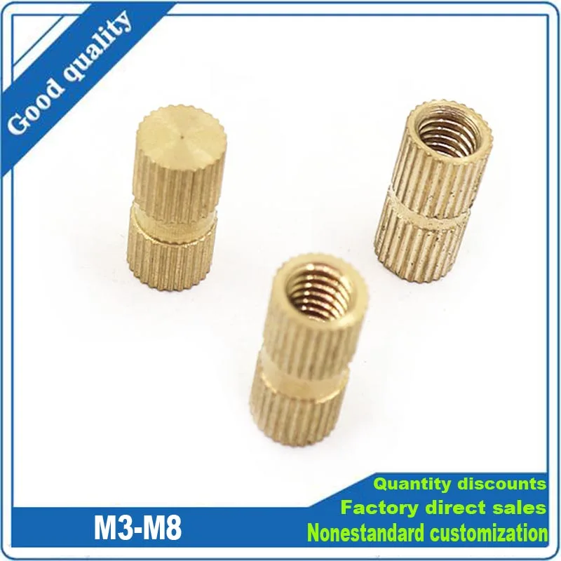 5-25X-M3-M4-M5-M6-M8-Type-B-Solid-Brass-Copper-Injection-Molding-Knurl ...