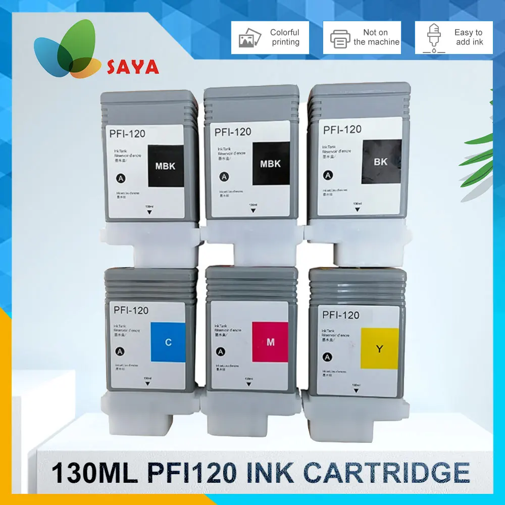 Pfi 120 For Canon Pfi120 Refillable Ink Cartridges For Canon Printer With Chips & Ink Tm200 ...