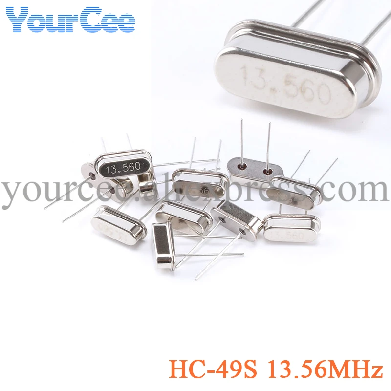 10pcs 13.56MHz Resonator Crystal Oscillator Passive Quartz HC 49S Through Holes 13.56 MHz 13.56M ...
