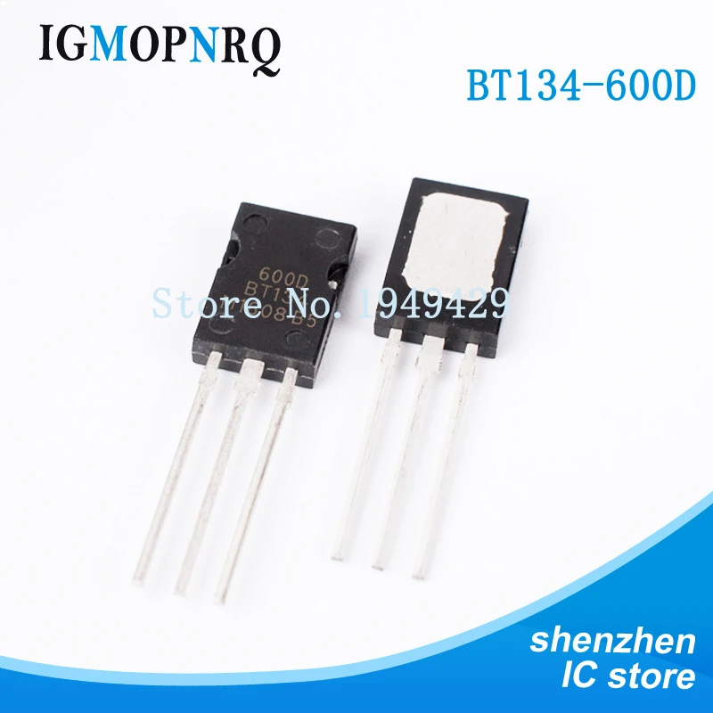 10pcs Bt134 Bt134-600e Bt134-600 Bt134-600d To-126 Bidirectional Controlled Thyristor New ...