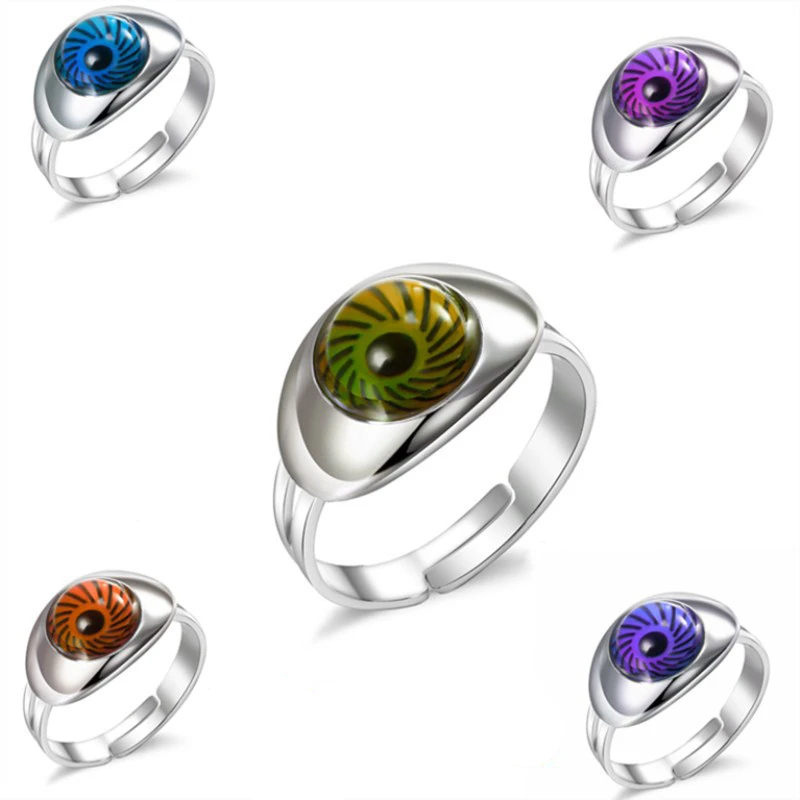 Magic Eyes Adjustable Ring Women Men Emotion Feeling Changing Color ...