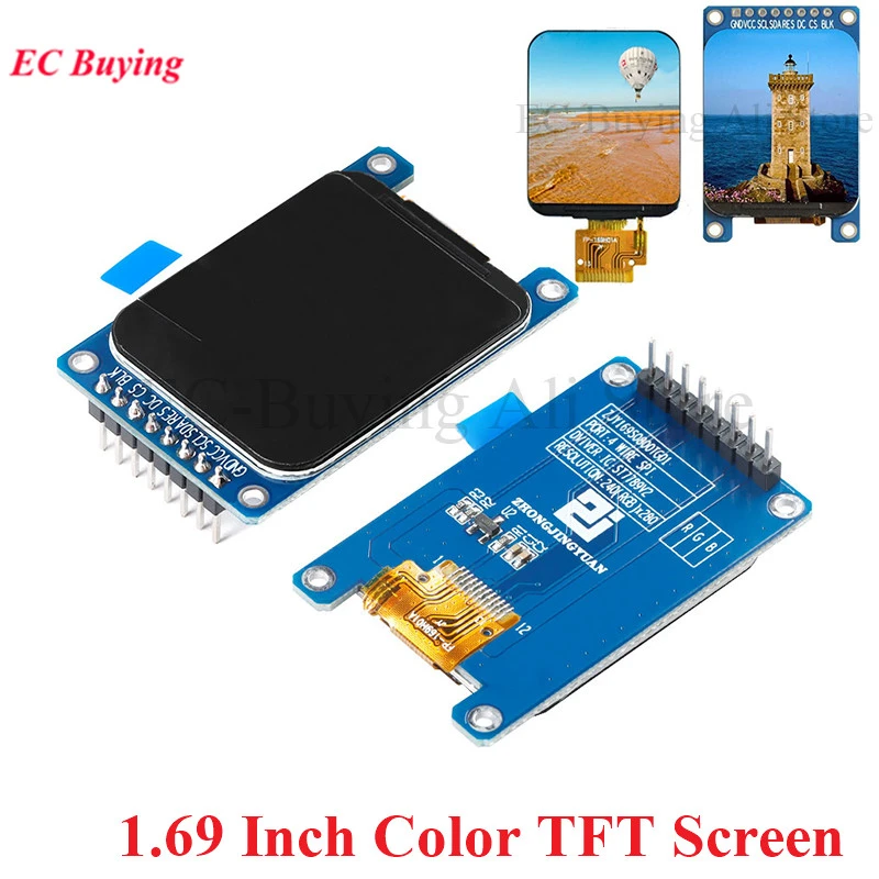 1.69 Inch 1.69" Color TFT Display Module HD IPS LCD LED Screen 240X280 SPI Interface ST7789 ...