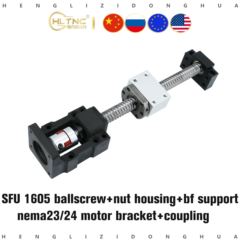 250mm - 1450mm 16mm Ballscrew Sfu1605 Sfu1604 Sfu1610 Ball Screw+bf12 ...