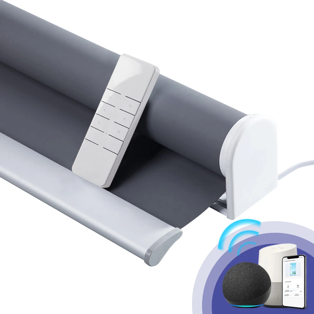 Motorized Smart Tuya WiFi Blinds Hard Wired Remote Control Blackout ...