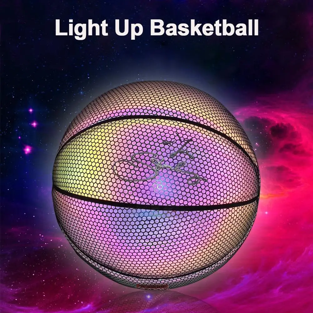 Basketball Light Up Ball Battery Free PU Glow In The Dark Basketball ...