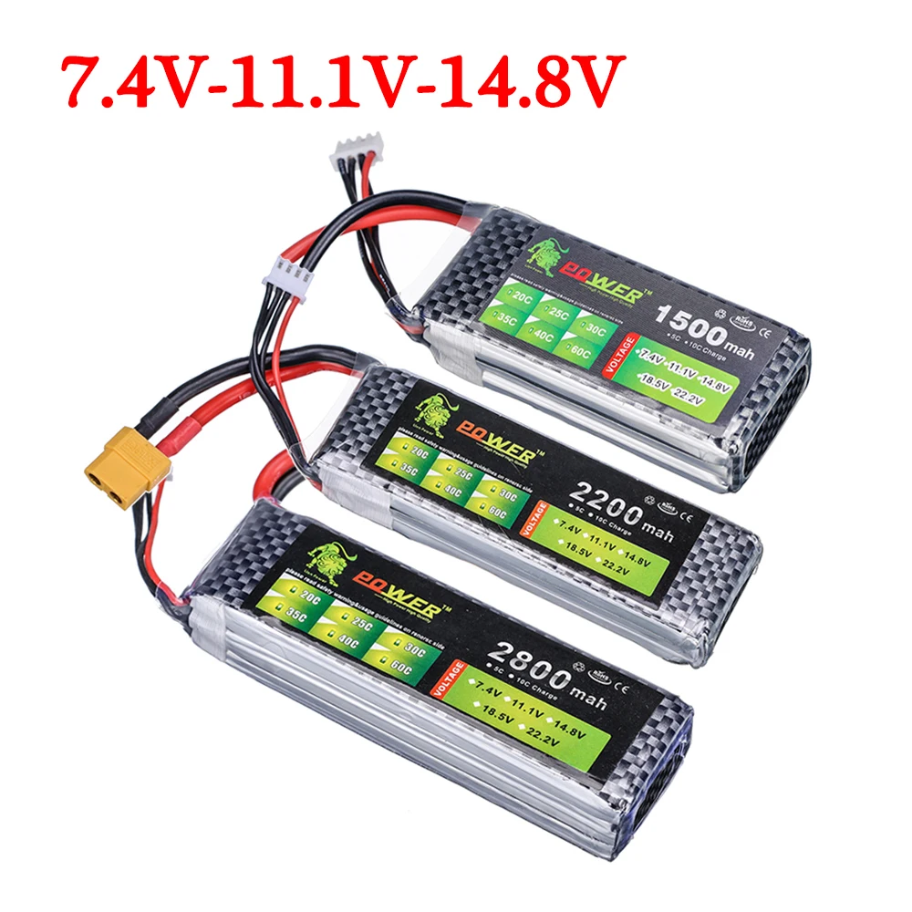 2S 3S 4S / 7.4V 11.1V 14.8V / 1500mAh 2200mAh 2800mAh 3000mAh 35C LiPo Battery for Rc Car Drone ...