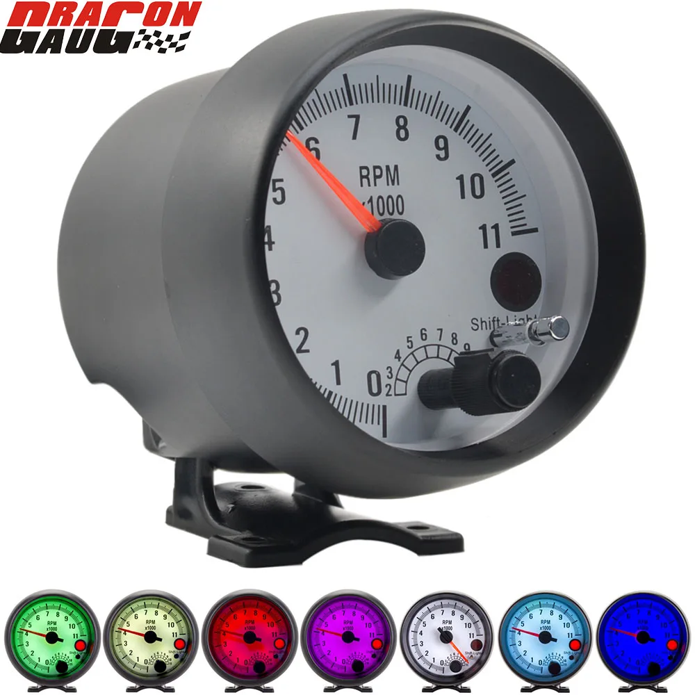 3-75-Car-Tachometer-Gauge-Colorful-lighting-8-Cylinder-Racing-Lgnition ...
