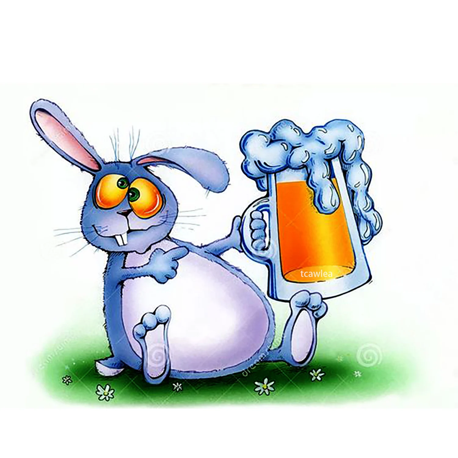Funny Bunny Drinking Beer Cutting Dies Happy Easter Rabbit Metal ...