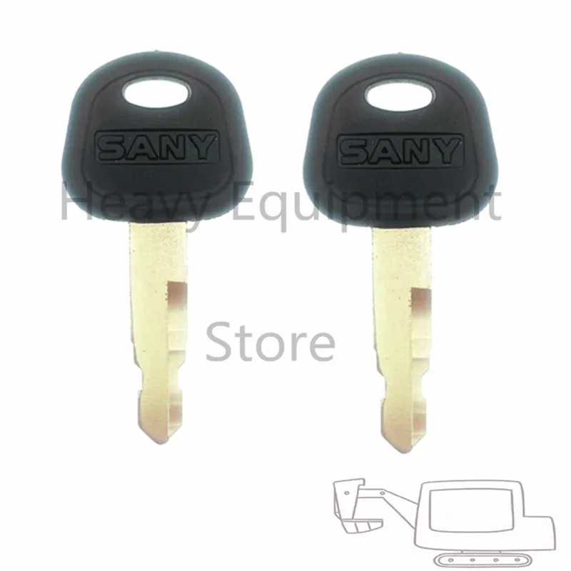 2 PCS Heavy Equipment Ignition Switch Key For Sany Machine Excavator ...