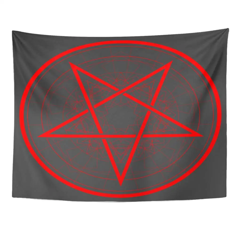 Mandala 60x80 นิ้วซาตาน Baphomet Star ย้อนกลับ Pentagram Satanic ป้าย ...