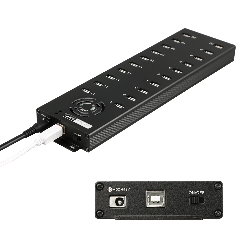 Sipolar multi 20 ports USB 2.0 charger hub with external 12V10A desktop ...