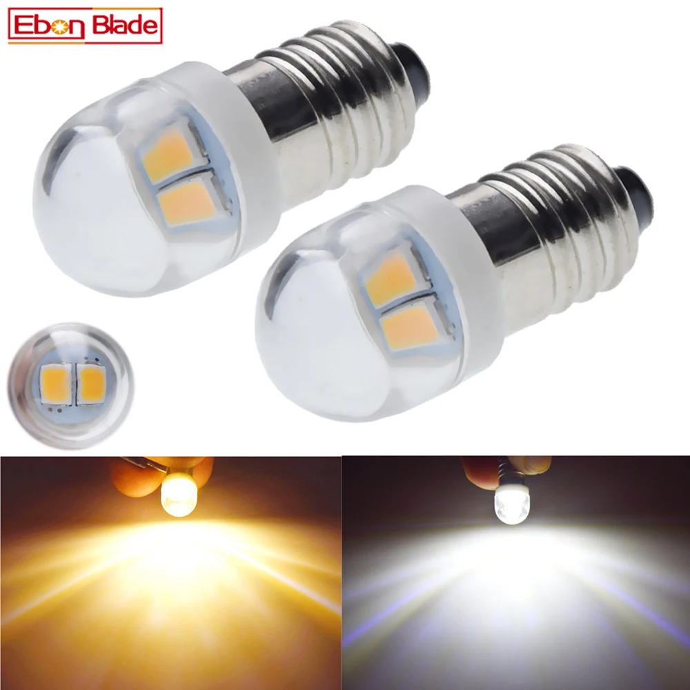 Bombilla LED E10 1447, 3 V, 6 V, 3 voltios, 6 Voltios, blanco, xenón ...