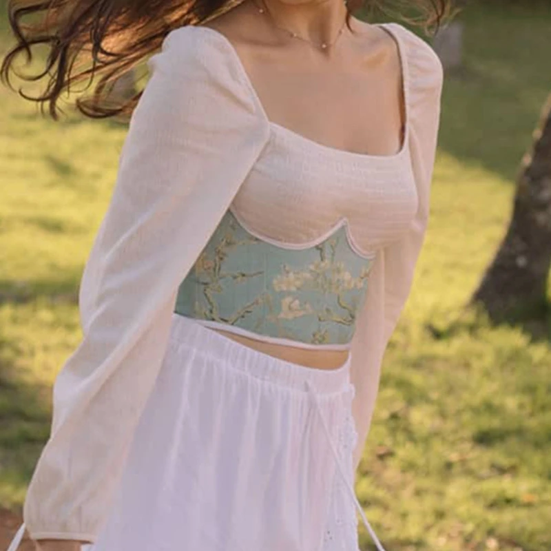Bustier femme,Corset imprimé élégant et Sexy,haut court d'été sans ...