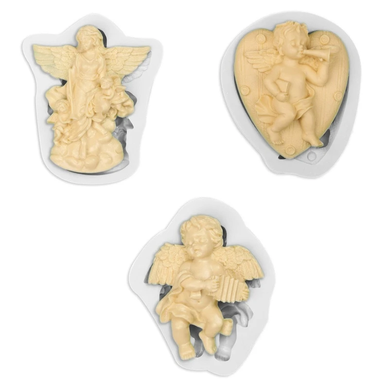 European Style Angel Shape Fondant Moulds Silicone Moulds Candy Biscuit ...