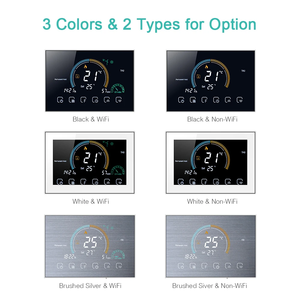 Thermostat Régulateur,Thermostat Intelligent WiFi avec Écran Tactile ...