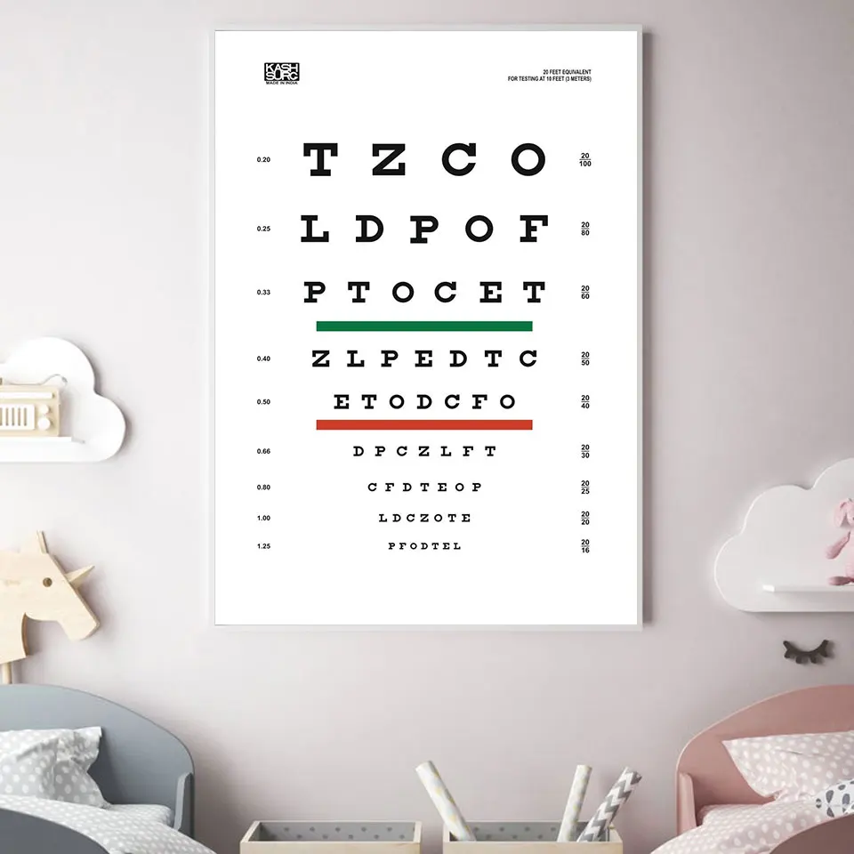 Modern Eye Test Snellen Chart Poster Home Decoration Art Painting Modern Eye Test Snellen Chart Poster Home Decoration Art Painting